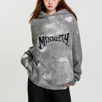 China Support Customization Winter High Street Stickers Graffiti Dirt Stains Denim Oversized Hoodies Men's 3D Embroidery Heavy-duty for sale