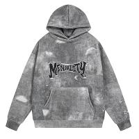 China Support Customization Winter High Street Stickers Graffiti Dirt Stains Denim Oversized Hoodies Men's 3D Embroidery Heavy-duty for sale