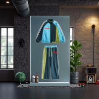 China Men's Retro Fashion Polyester Jacket Set Loose and Casual Two-Color Patch Autumn Season  Wear 3D Woven Pattern for sale