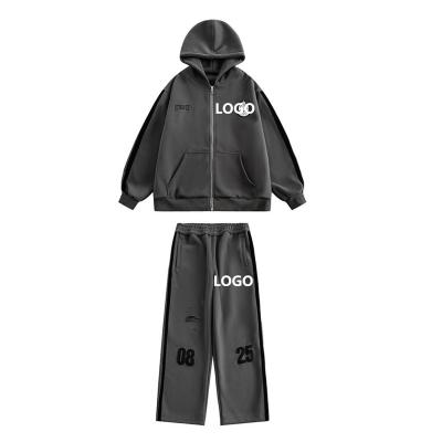 China Men's Casual Autumn 3D Hoodie and Sweatpants Set Sun Faded Acid & GSM Stone Washed 100% Cotton Knitted Weaving for sale