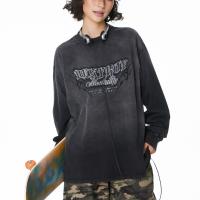 China Heavy Duty Vintage Washed Jersey Hoodie Unisex Oversized Loose Fit with Embroidery Windproof & Breathable 100% Cotton Fabric for sale