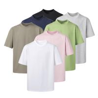 China Customized Breathable 75% Cotton 25% Polyester 210gsm Unisex O-Neck Casual Short Sleeve Print T-shirt Men Front Logo Oversized for sale