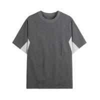 China Oversized Solid Vintage Knitted Quick Dry Foam Short Sleeve T-shirt Men's Summer Thin Ice Silk Cool Neck 100% Polyester OEM for sale