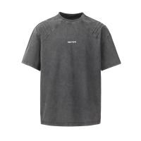 China Mocha Brown Retro Heavy Regular Sleeve 100% Cotton Breathable T-shirt Men Summer Water Washed Oversized Blank Design Top OEM for sale