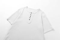 China Minimalist Waffle O-Neck Regular Fit Solid Knitted Printed Cotton-Polyester Vintage T-shirt for Men's Autumn Casual OEM for sale