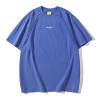 China Vintage Cartoon Print Knitted 300g Heavyweight Men's Short Sleeve Summer 100% Cotton Breathable Oversized T-shirt OEM for sale