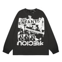 China Factory Customized Cotton/Polyester 280g Washed Blank Vintage Breathable Rock Long Sleeve T-shirt Oversized Fit for sale
