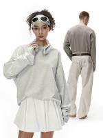China Customized Oversized Sporty Sorona Stretch Long-sleeved Solid T-shirt Spring Summer 2026 American Street Style 260G Heavyweight for sale