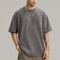 China Blank Design Oversized Men's T-Shirt 100% Cotton Casual Loose Fit Crew Neck Breathable Short Sleeve Tee Streetwear Basic Top for sale