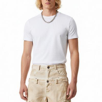 China Knitted Blank Sporty Fitness T-shirt 220G Sorona Breathable Solid Elastic Gym Athletic Men's for sale