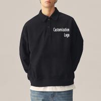 China Men's 100% Pure Cotton Thick Oversized French for Polo Shirt Soft Stand Collar Customized Logo Casual Street Style Button Winter for sale