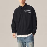 China Men's 100% Pure Cotton Thick Oversized French for Polo Shirt Soft Stand Collar Customized Logo Casual Street Style Button Winter for sale