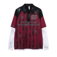 China 2025 Trendy Men's Long Sleeve Polo - Plaid Collar/Sleeve Contrast Embroidery Logo Fashion Streetwear Top for sale