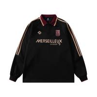 China Men's Retro for Sweatshirt Knitted ODM Long Sleeve Casual Oversized Streetwear Black Maroon Color Block Striped Quick Dry for sale