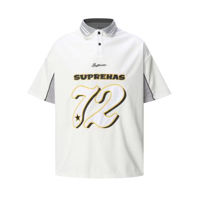 China Support Custom Embroidery Digital Pattern Oversized Sports Short-sleeved for Shirt Made 100% Polyester Fiber Breathable Quick for sale