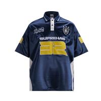 China Support Custom Embroidered Letter ODM Hip Hop Men's Sports Short-sleeved Shirt Quick Dry 100% Polyester Poplin Fabric Mesh for sale
