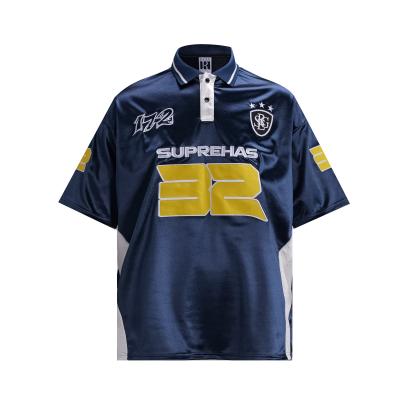 China Support Custom Embroidered Letter ODM Hip Hop Men's Sports Short-sleeved Shirt Quick Dry 100% Polyester Poplin Fabric Mesh for sale