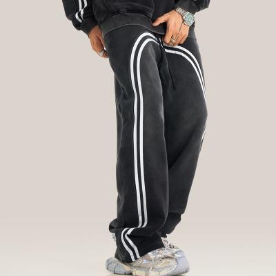 China Men's Heavyweight Canvas Mid Sweatpants Breathable Waterproof Elastic Korean Style Washed Comfortable Loose Fit for Casual Daily for sale