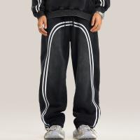 China Men's Heavyweight Canvas Mid Sweatpants Breathable Waterproof Elastic Korean Style Washed Comfortable Loose Fit for Casual Daily for sale