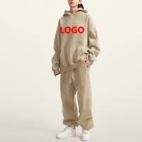 China Customizable Men's Vintage Hooded Sportswear Set Breathable 100% Cotton Knitted Fabric Casual Long Sleeve Warm Pullover Autumn for sale