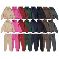 China Customizable Men's Vintage Hooded Sportswear Set Breathable 100% Cotton Knitted Fabric Casual Long Sleeve Warm Pullover Autumn for sale