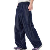 China Custom ODM Acid Wash Pleated Front Ice Silk Canvas Sporty Wide Leg Pants Men Elastic Waist Quick Dry Cool Touch Breathable for sale