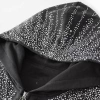 China Custom Design 100% Cotton Winter 3D Sparkly Zip-Up Hoodie with Rhinestone Bling Bling Detail ODM Casual Wear for Unisex for sale