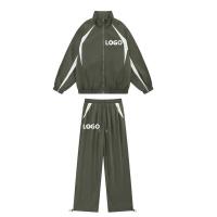 China Men's Casual Two-Piece Set Long Sleeve Quick Dry Jogger Sports Trousers Winter Sports Tracksuits Solid Pattern Patchwork Color for sale