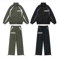 China Men's Casual Two-Piece Set Long Sleeve Quick Dry Jogger Sports Trousers Winter Sports Tracksuits Solid Pattern Patchwork Color for sale