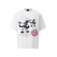 China Men's Short Sleeve Jersey T-Shirt Hip Hop Washed Character Animal Floral Print 100% Cotton Breathable Knitted for Summer Casual for sale