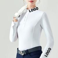China Women Equestrian Long Sleeve T Shirt Spring Summer Breathable Horse Riding Top Custom OEM Equestrian Apparel for sale