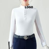 China Women Equestrian Long Sleeve T Shirt Spring Summer Breathable Horse Riding Top Custom OEM Equestrian Apparel for sale