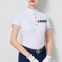 China Women Custom OEM Equestrian Quick Dry Short Sleeve Polo Shirt Summer Riding T-Shirt for sale