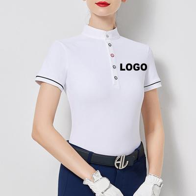 China Women Custom OEM Equestrian Quick Dry Short Sleeve Polo Shirt Summer Riding T-Shirt for sale