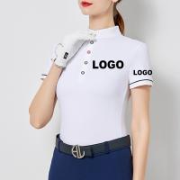 China Women Custom OEM Equestrian Quick Dry Short Sleeve Polo Shirt Summer Riding T-Shirt for sale