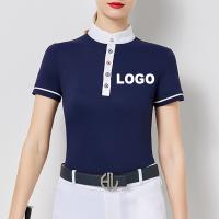 China Women Custom OEM Equestrian Quick Dry Short Sleeve Polo Shirt Summer Riding T-Shirt for sale