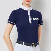 China Women Custom OEM Equestrian Quick Dry Short Sleeve Polo Shirt Summer Riding T-Shirt for sale