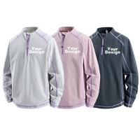 China Half Zip Stand Collar Quick Dry Cycling Long Sleeve Knit Top, Custom OEM ODM Sport Tee for sale