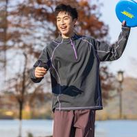 China Half Zip Stand Collar Quick Dry Cycling Long Sleeve Knit Top, Custom OEM ODM Sport Tee for sale