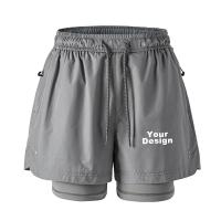 China Women UPF100+ Waterproof 2-in-1 Bubble Grid Running Shorts, Custom OEM ODM Outdoor Sport Short With Storage Pouch for sale