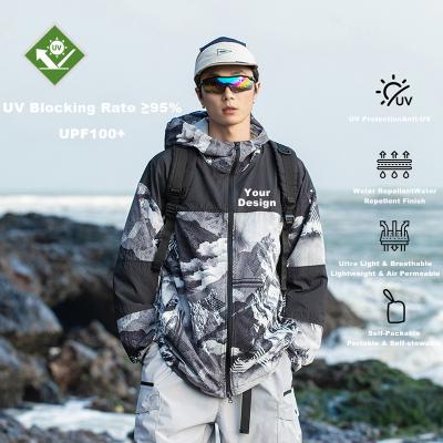 China Mountain Series UPF100+ Waterproof Cycling Sun Protection Skin Jacket, Custom OEM ODM Packable Windproof Hooded Outdoor Jacket for sale
