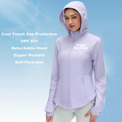 China Cool Touch UPF50+ Sun Protection Jacket, Detachable Hood Packable UV Block Outdoor Coat | Custom Logo OEM ODM Available for sale