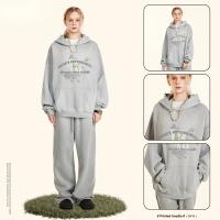 China 360gsm Vintage Letter Graphic Oversized Hoodie, White Ink DTG Print Drop Shoulder Fall Winter Sweatshirt | OEM ODM Customizable for sale