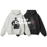 China 345gsm Target Graphic Oversized Hoodie, White Ink DTG Print Funny Niche Street Sweatshirt | OEM ODM Customizable for sale