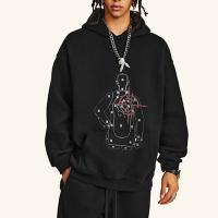 China 345gsm Target Graphic Oversized Hoodie, White Ink DTG Print Funny Niche Street Sweatshirt | OEM ODM Customizable for sale