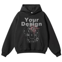 China 345gsm Target Graphic Oversized Hoodie, White Ink DTG Print Funny Niche Street Sweatshirt | OEM ODM Customizable for sale