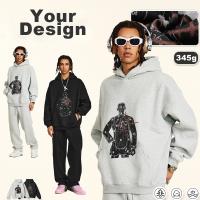 China 345gsm Target Graphic Oversized Hoodie, White Ink DTG Print Funny Niche Street Sweatshirt | OEM ODM Customizable for sale