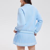 China Women Slim Color Block Long Sleeve Tennis Sweatshirt Loose Casual Athletic Top Custom OEM for sale