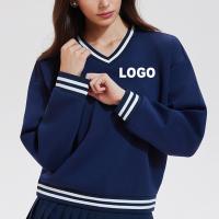 China Women Slim Color Block Long Sleeve Tennis Sweatshirt Loose Casual Athletic Top Custom OEM for sale