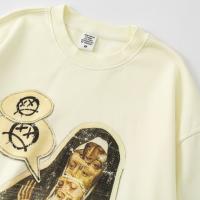 China 360G Heavyweight Vintage Crew Neck Sweatshirt Custom White Ink DTG Print 85 Cotton 15 Polyester Loose Casual Pullover Sweatshirts OEM ODM Custom Logo for sale